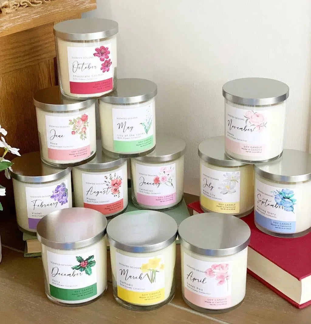 Birth Flower Candles Collection - Unique Birthday Gift | Scented ...